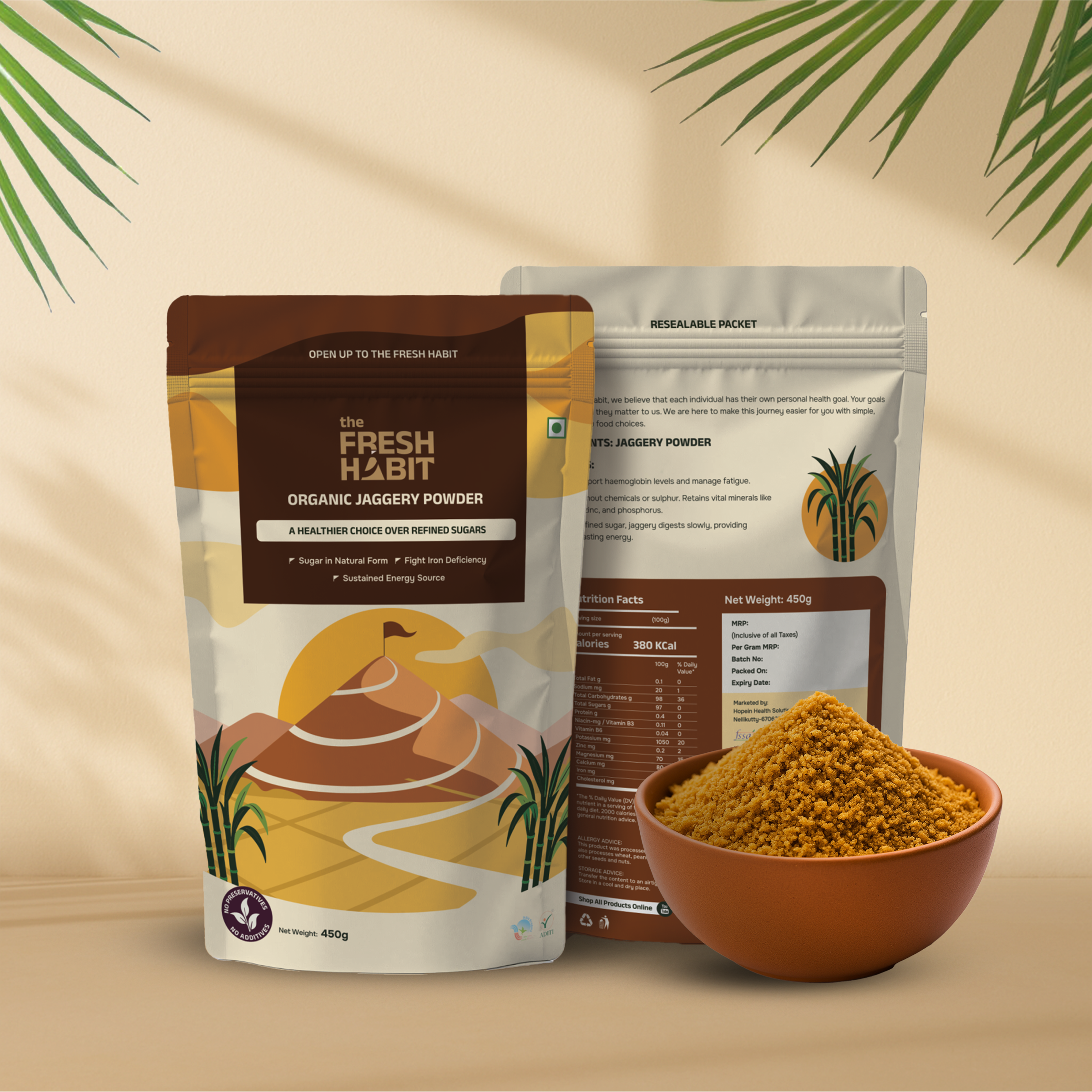 Organic Jaggery Powder 450g – The Fresh Habit